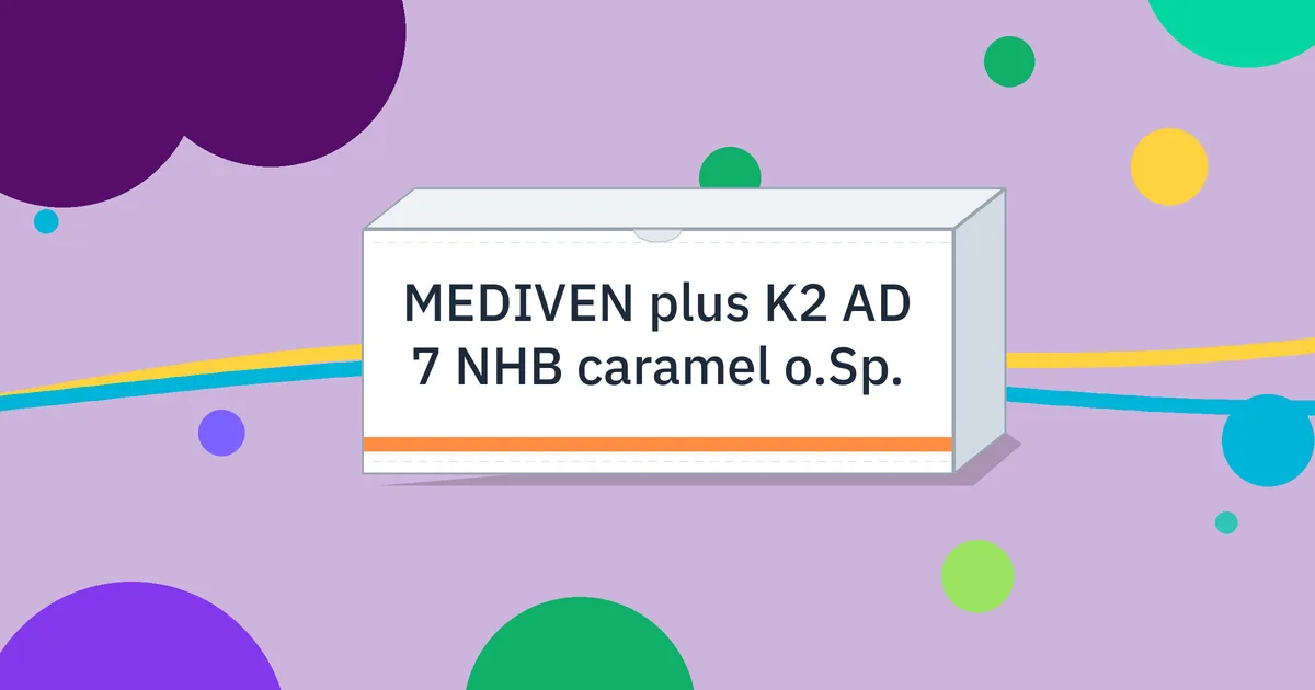 Symbolbild: Packung mit der Aufschrift MEDIVEN plus K2 AD 7 NHB caramel o.Sp. (PZN 15937327) – Verfügbarkeit und Bezug in Apotheken in Frankfurt am Main