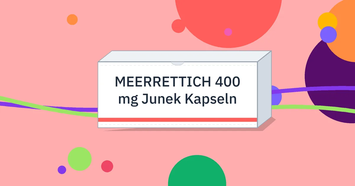 Symbolbild: Packung mit der Aufschrift MEERRETTICH 400 mg Junek Kapseln (PZN 00138744) – Verfügbarkeit und Bezug in Apotheken in Frankfurt am Main