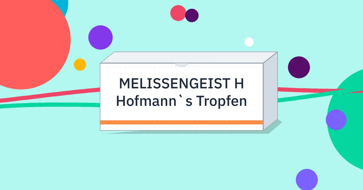 Symbolbild: Packung mit der Aufschrift MELISSENGEIST H Hofmann`s Tropfen (PZN 03525660) – Verfügbarkeit und Bezug in Apotheken in Frankfurt am Main