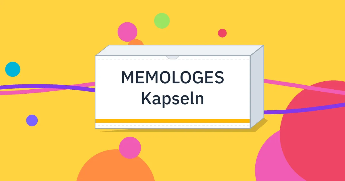 Symbolbild: Packung mit der Aufschrift MEMOLOGES Kapseln (PZN 11349119) – Verfügbarkeit und Bezug in Apotheken in Frankfurt am Main