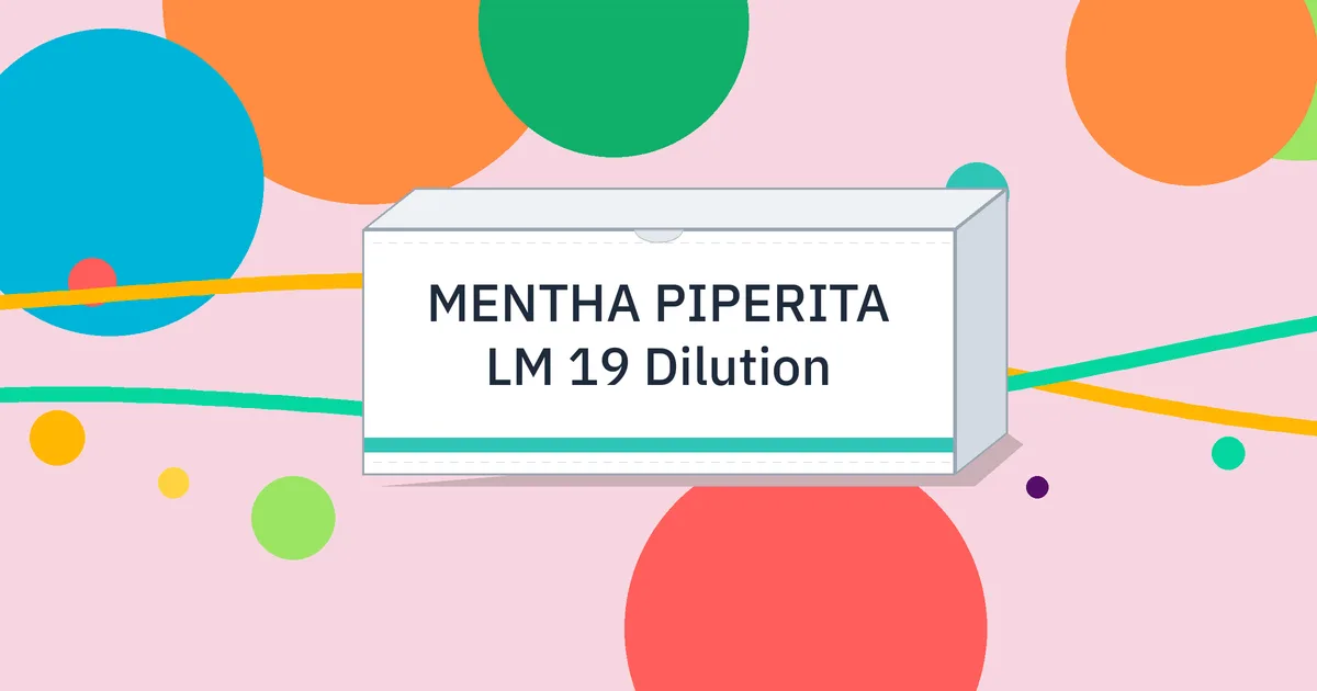 Symbolbild: Packung mit der Aufschrift MENTHA PIPERITA LM 19 Dilution (PZN 13604283) – Verfügbarkeit und Bezug in Apotheken in Frankfurt am Main