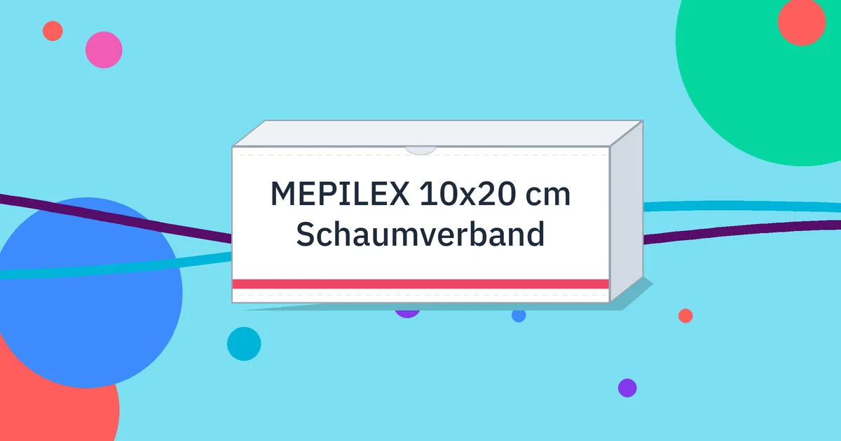 Symbolbild: Packung mit der Aufschrift MEPILEX 10x20 cm Schaumverband (PZN 18051972) – Verfügbarkeit und Bezug in Apotheken in Frankfurt am Main