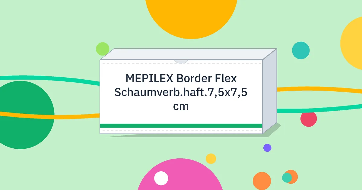 Symbolbild: Packung mit der Aufschrift MEPILEX Border Flex Schaumverb.haft.7,5x7,5 cm (PZN 19823566) – Verfügbarkeit und Bezug in Apotheken in Frankfurt am Main
