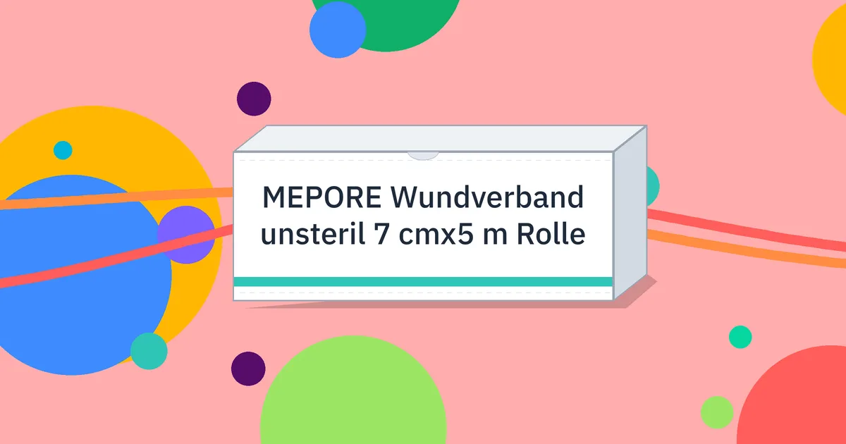 Symbolbild: Packung mit der Aufschrift MEPORE Wundverband unsteril 7 cmx5 m Rolle (PZN 10810007) – Verfügbarkeit und Bezug in Apotheken in Frankfurt am Main