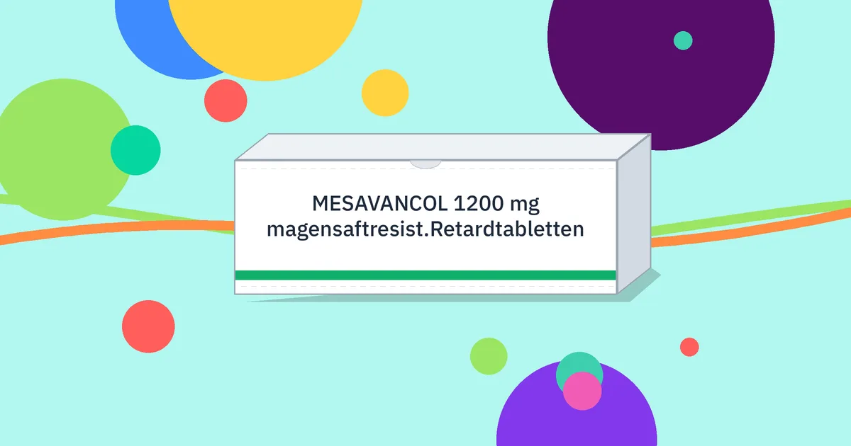 Symbolbild: Packung mit der Aufschrift MESAVANCOL 1200 mg magensaftresist.Retardtabletten (PZN 04948517) – Verfügbarkeit und Bezug in Apotheken in Frankfurt am Main