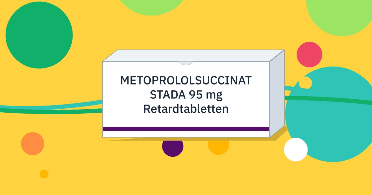 Symbolbild: Packung mit der Aufschrift METOPROLOLSUCCINAT STADA 95 mg Retardtabletten (PZN 05126817) – Verfügbarkeit und Bezug in Apotheken in Frankfurt am Main