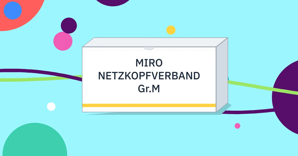 Symbolbild: Packung mit der Aufschrift MIRO NETZKOPFVERBAND Gr.M (PZN 00780535) – Verfügbarkeit und Bezug in Apotheken in Frankfurt am Main