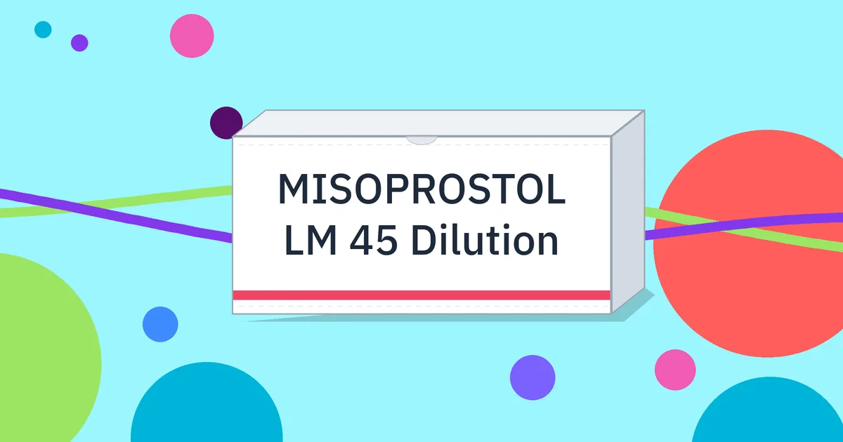 Symbolbild: Packung mit der Aufschrift MISOPROSTOL LM 45 Dilution (PZN 12956904) – Verfügbarkeit und Bezug in Apotheken in Frankfurt am Main