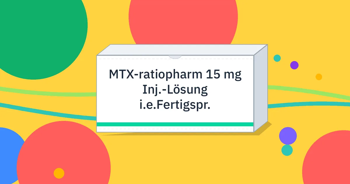 Symbolbild: Packung mit der Aufschrift MTX-ratiopharm 15 mg Inj.-Lösung i.e.Fertigspr. (PZN 14375028) – Verfügbarkeit und Bezug in Apotheken in Frankfurt am Main