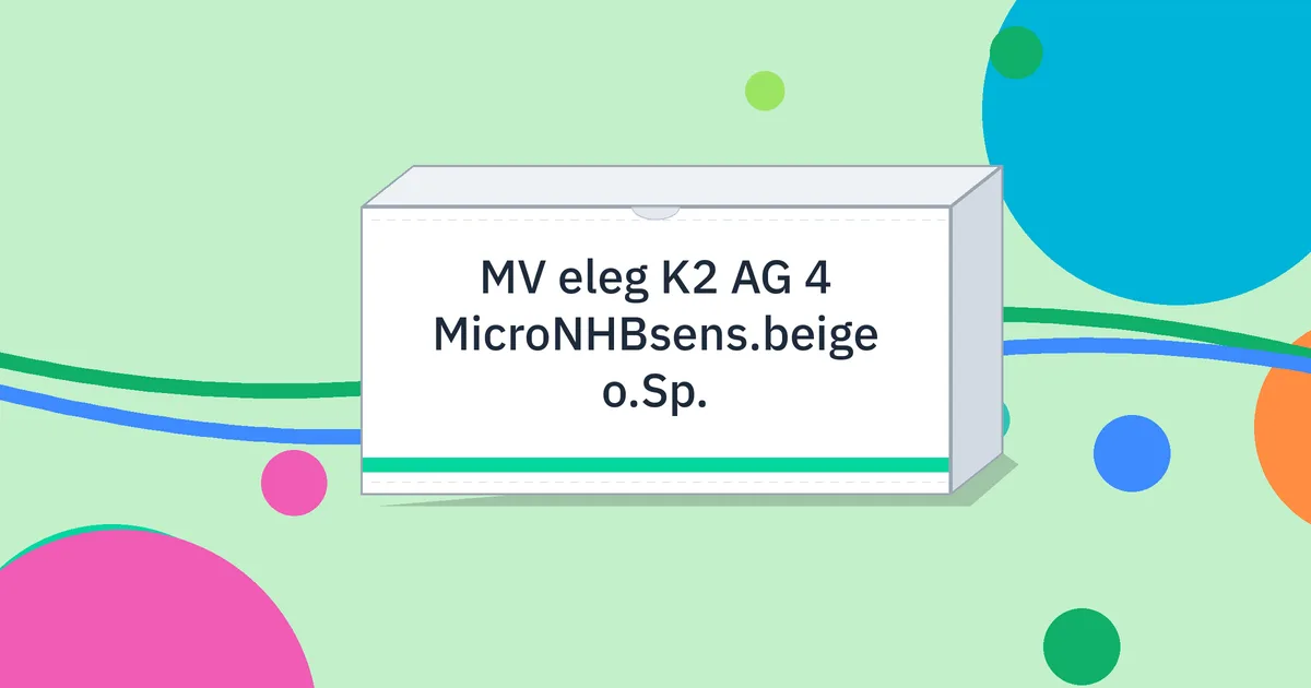 Symbolbild: Packung mit der Aufschrift MV eleg K2 AG 4 MicroNHBsens.beige o.Sp. (PZN 15724293) – Verfügbarkeit und Bezug in Apotheken in Frankfurt am Main