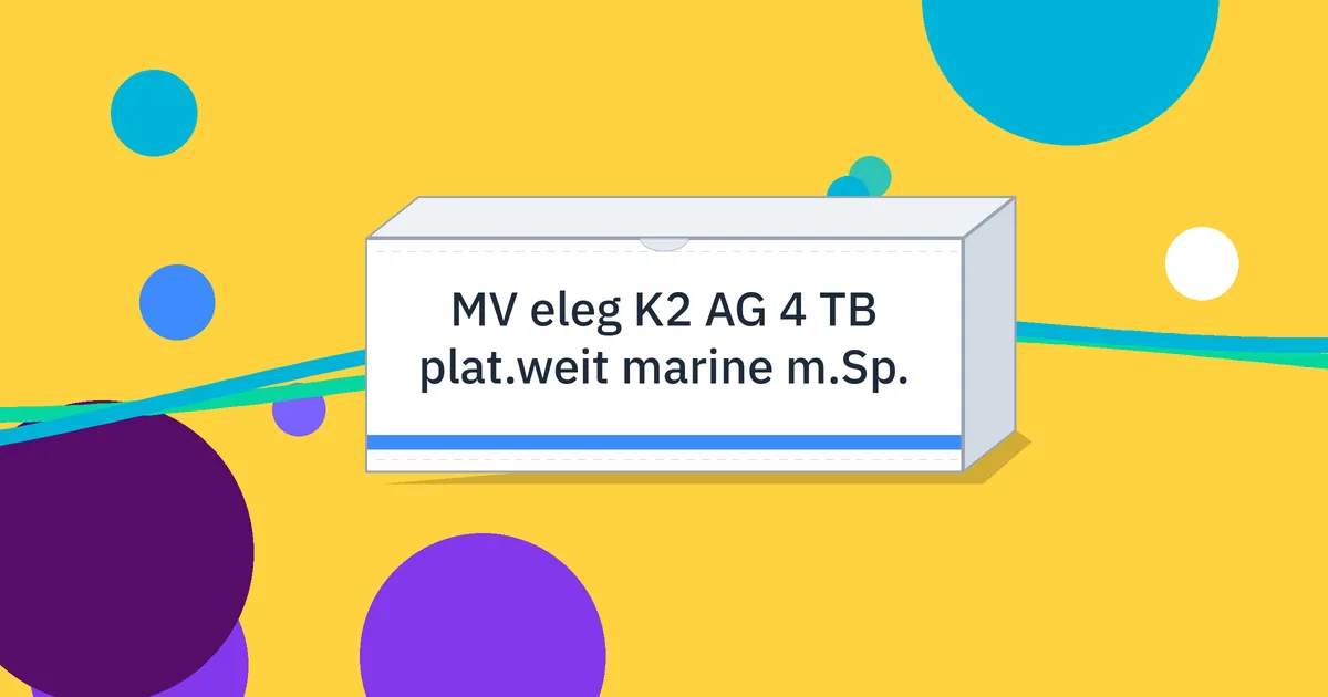 Symbolbild: Packung mit der Aufschrift MV eleg K2 AG 4 TB plat.weit marine m.Sp. (PZN 15283908) – Verfügbarkeit und Bezug in Apotheken in Frankfurt am Main