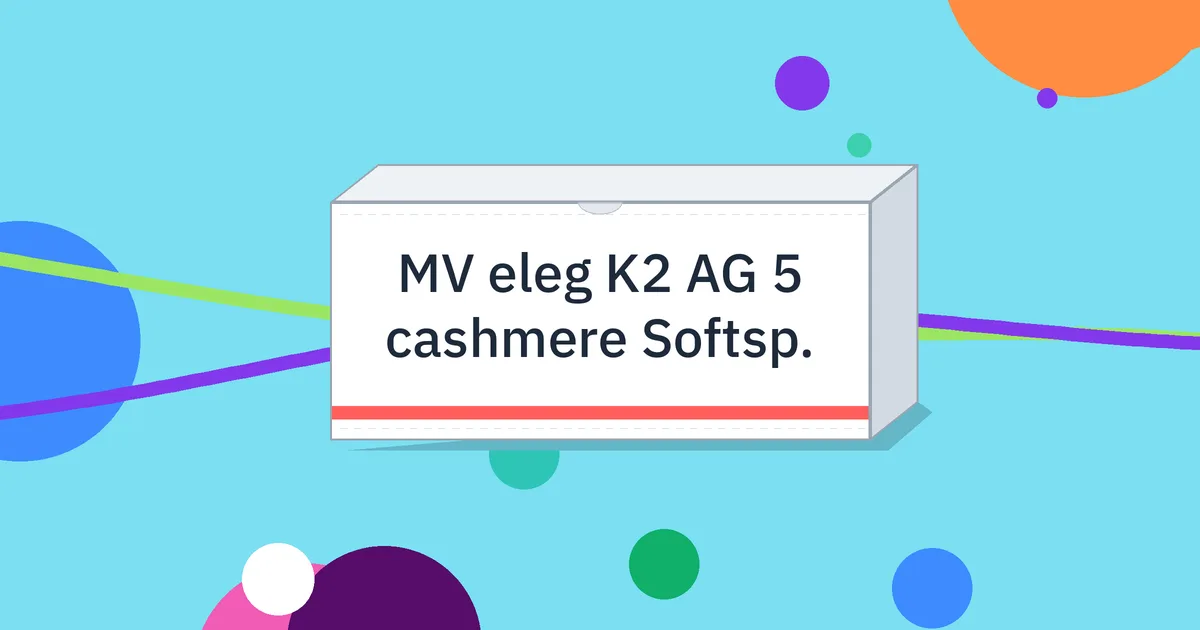 Symbolbild: Packung mit der Aufschrift MV eleg K2 AG 5 cashmere Softsp. (PZN 14680286) – Verfügbarkeit und Bezug in Apotheken in Frankfurt am Main