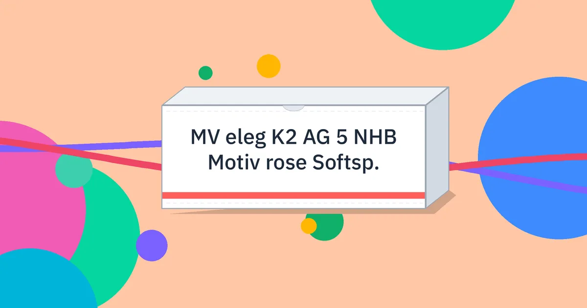 Symbolbild: Packung mit der Aufschrift MV eleg K2 AG 5 NHB Motiv rose Softsp. (PZN 15722035) – Verfügbarkeit und Bezug in Apotheken in Frankfurt am Main