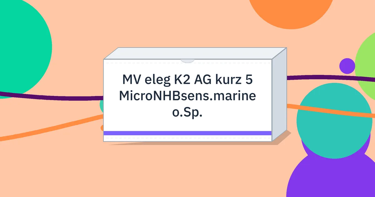 Symbolbild: Packung mit der Aufschrift MV eleg K2 AG kurz 5 MicroNHBsens.marine o.Sp. (PZN 15710397) – Verfügbarkeit und Bezug in Apotheken in Frankfurt am Main
