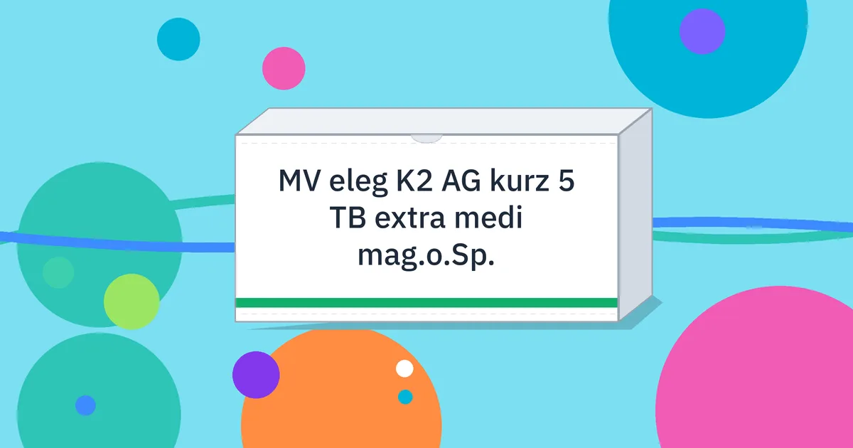 Symbolbild: Packung mit der Aufschrift MV eleg K2 AG kurz 5 TB extra medi mag.o.Sp. (PZN 14635736) – Verfügbarkeit und Bezug in Apotheken in Frankfurt am Main