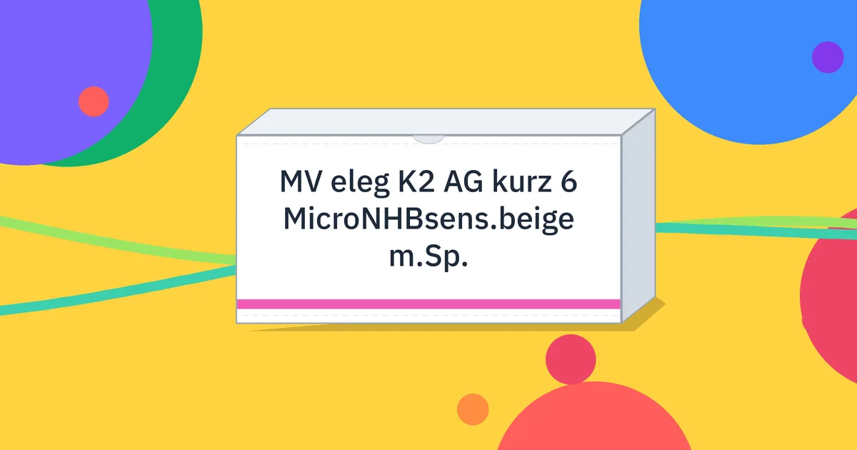 Symbolbild: Packung mit der Aufschrift MV eleg K2 AG kurz 6 MicroNHBsens.beige m.Sp. (PZN 15710322) – Verfügbarkeit und Bezug in Apotheken in Frankfurt am Main