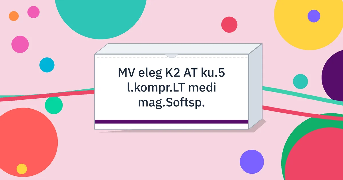 Symbolbild: Packung mit der Aufschrift MV eleg K2 AT ku.5 l.kompr.LT medi mag.Softsp. (PZN 15274016) – Verfügbarkeit und Bezug in Apotheken in Frankfurt am Main
