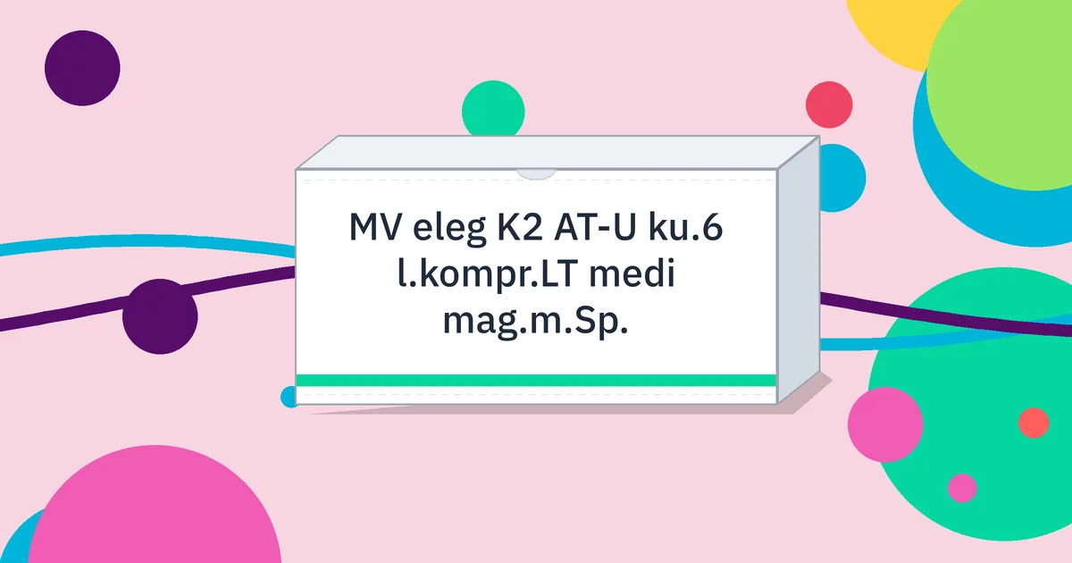 Symbolbild: Packung mit der Aufschrift MV eleg K2 AT-U ku.6 l.kompr.LT medi mag.m.Sp. (PZN 14627458) – Verfügbarkeit und Bezug in Apotheken in Frankfurt am Main