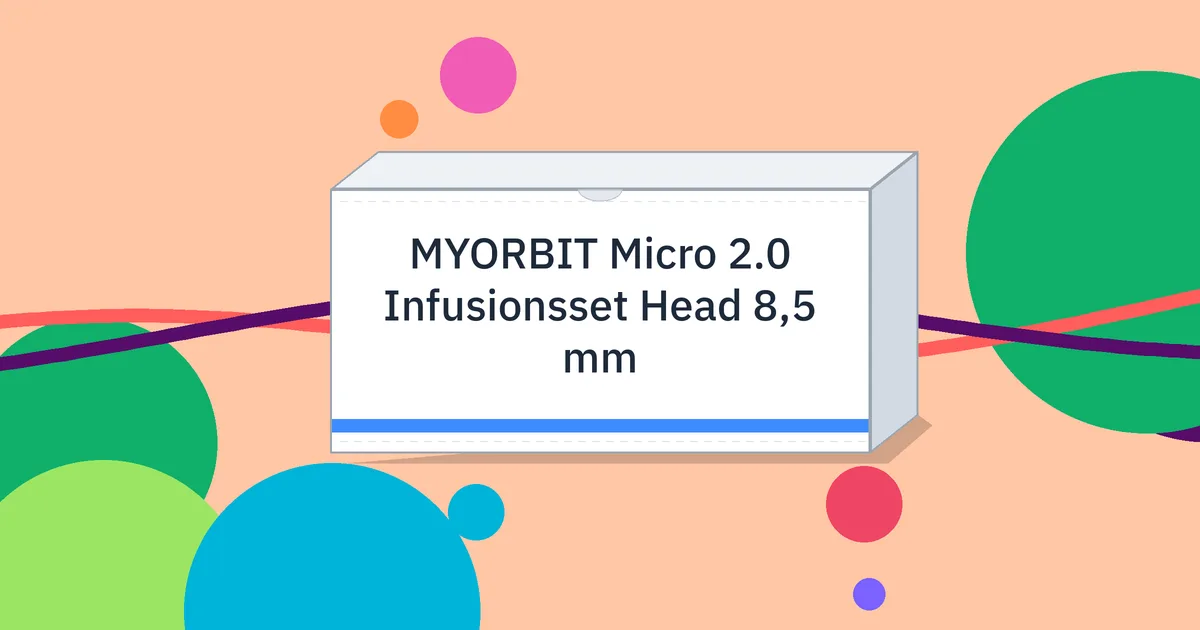 Symbolbild: Packung mit der Aufschrift MYORBIT Micro 2.0 Infusionsset Head 8,5 mm (PZN 20294707) – Verfügbarkeit und Bezug in Apotheken in Frankfurt am Main