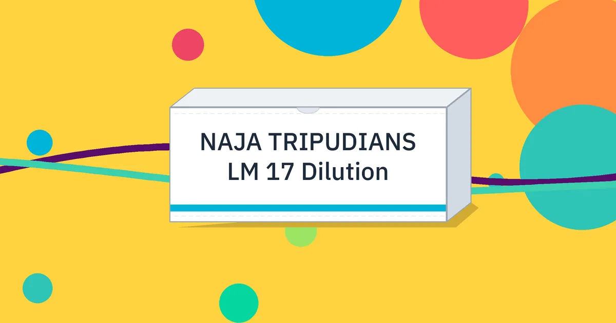 Symbolbild: Packung mit der Aufschrift NAJA TRIPUDIANS LM 17 Dilution (PZN 12958062) – Verfügbarkeit und Bezug in Apotheken in Frankfurt am Main