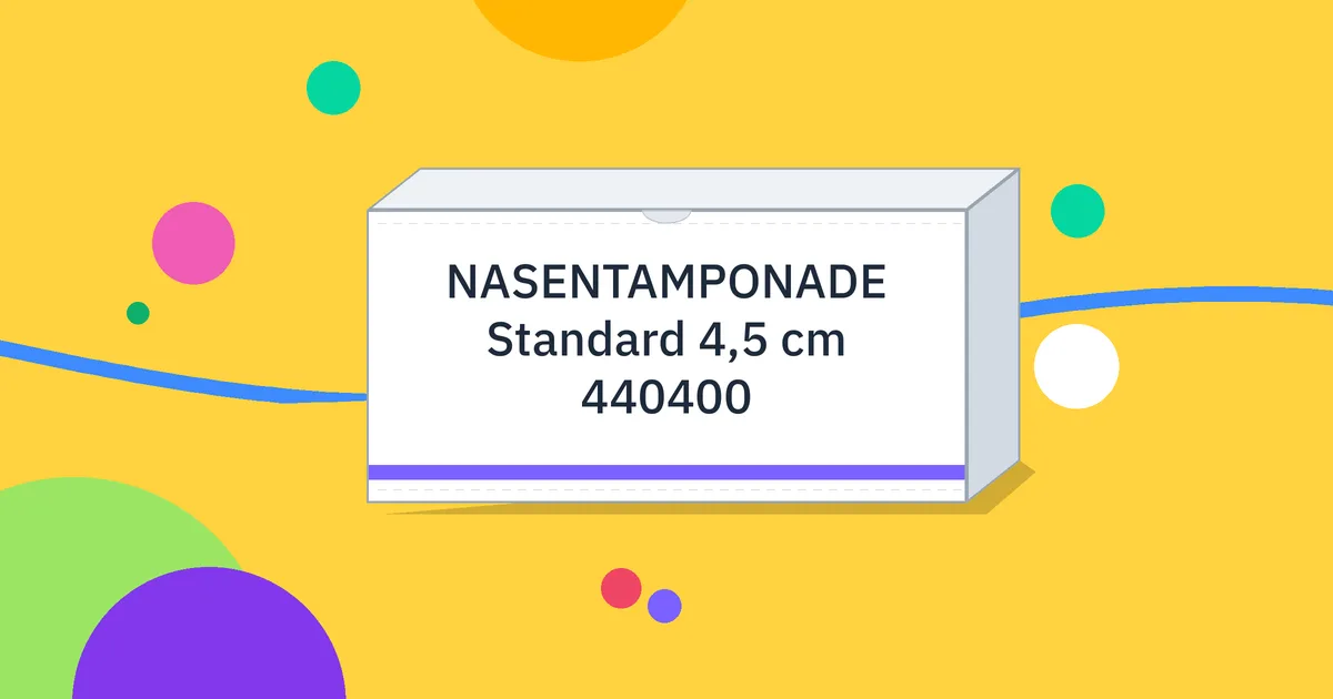 Symbolbild: Packung mit der Aufschrift NASENTAMPONADE Standard 4,5 cm 440400 (PZN 06592355) – Verfügbarkeit und Bezug in Apotheken in Frankfurt am Main