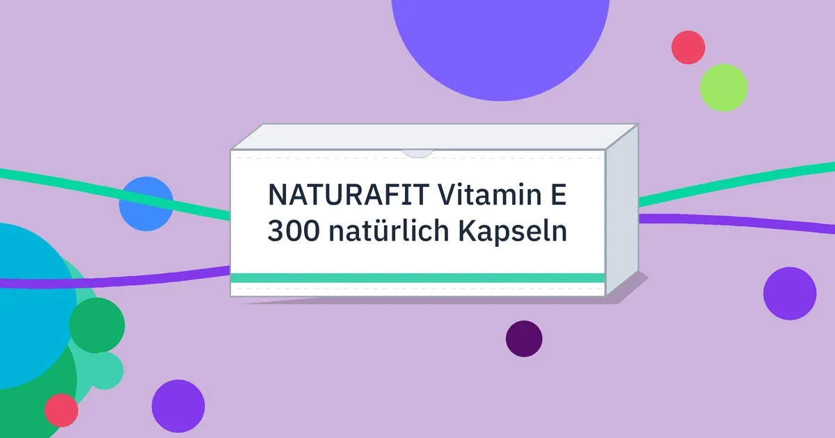 Symbolbild: Packung mit der Aufschrift NATURAFIT Vitamin E 300 natürlich Kapseln (PZN 12516542) – Verfügbarkeit und Bezug in Apotheken in Frankfurt am Main