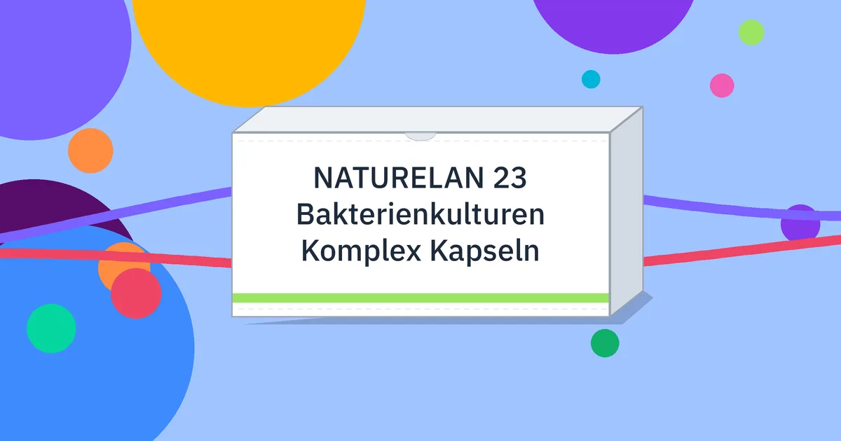 Symbolbild: Packung mit der Aufschrift NATURELAN 23 Bakterienkulturen Komplex Kapseln (PZN 19229107) – Verfügbarkeit und Bezug in Apotheken in Frankfurt am Main