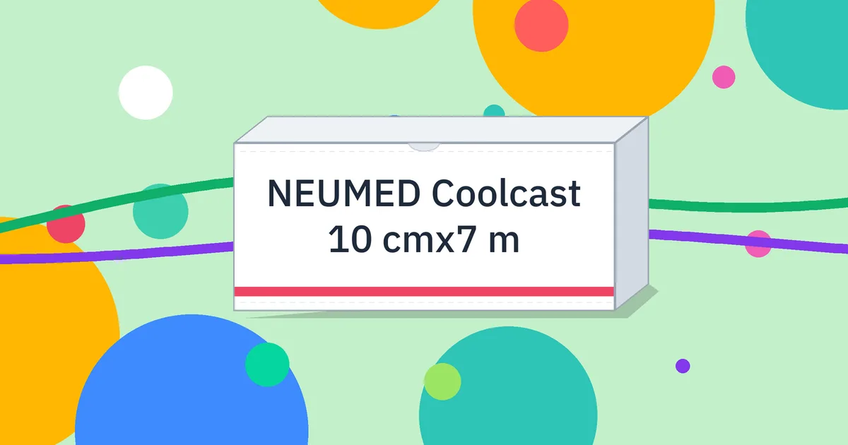 Symbolbild: Packung mit der Aufschrift NEUMED Coolcast 10 cmx7 m (PZN 10143551) – Verfügbarkeit und Bezug in Apotheken in Frankfurt am Main