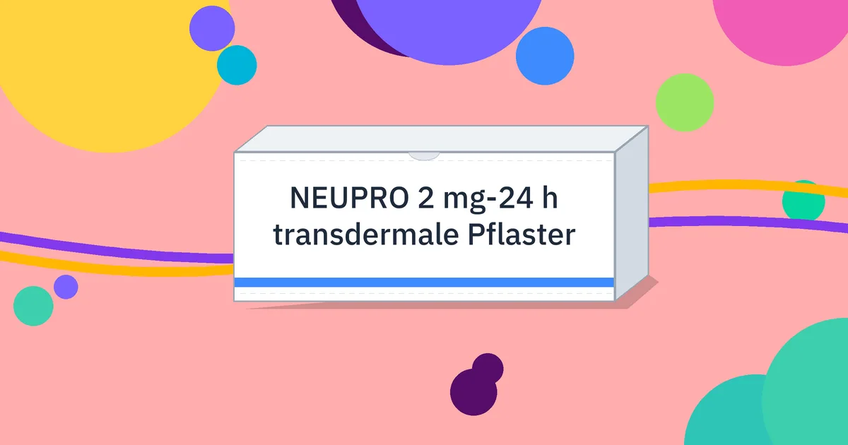 Symbolbild: Packung mit der Aufschrift NEUPRO 2 mg-24 h transdermale Pflaster (PZN 04637295) – Verfügbarkeit und Bezug in Apotheken in Frankfurt am Main