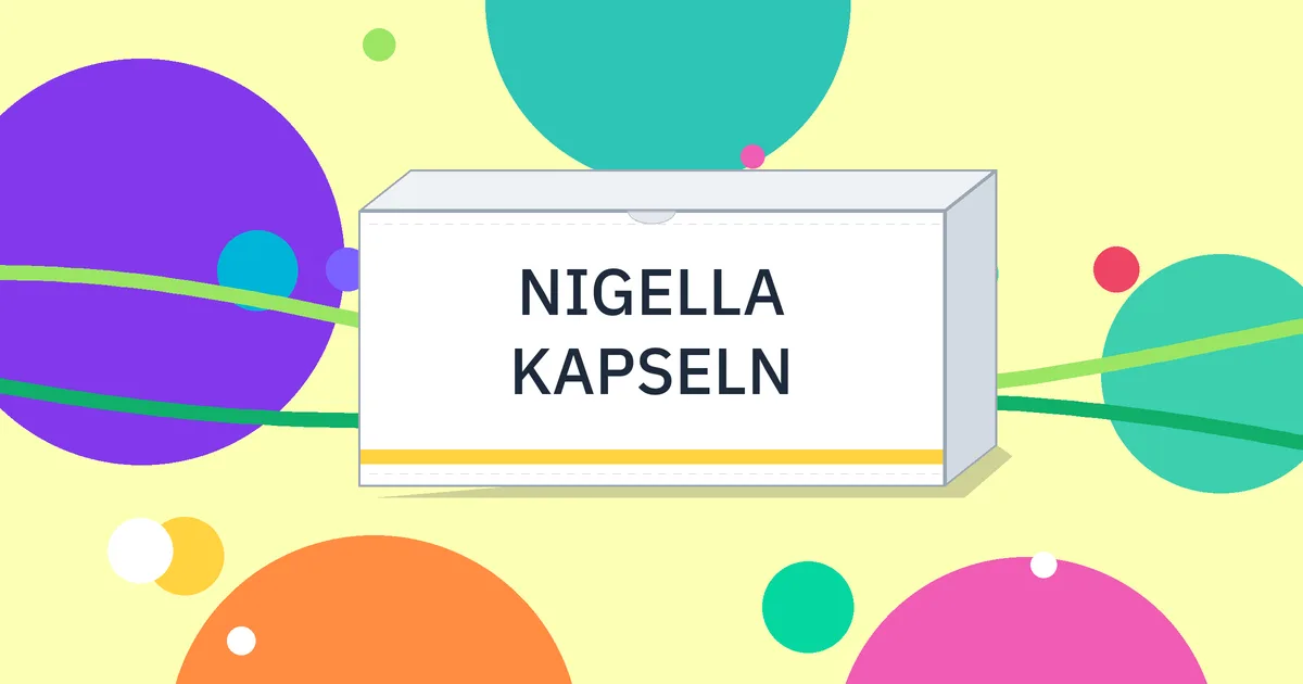 Symbolbild: Packung mit der Aufschrift NIGELLA KAPSELN (PZN 02222756) – Verfügbarkeit und Bezug in Apotheken in Frankfurt am Main