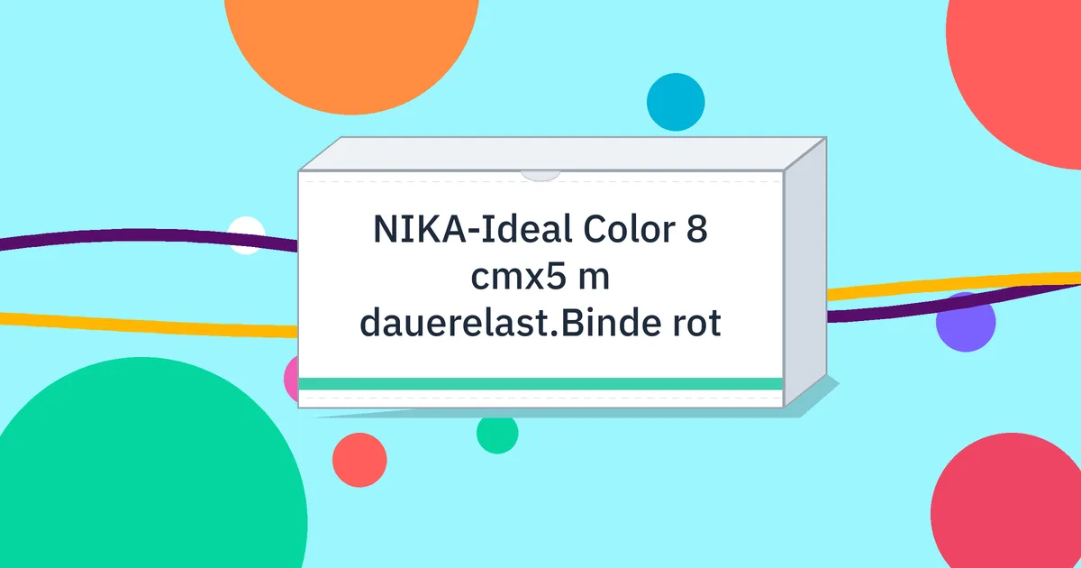 Symbolbild: Packung mit der Aufschrift NIKA-Ideal Color 8 cmx5 m dauerelast.Binde rot (PZN 14235907) – Verfügbarkeit und Bezug in Apotheken in Frankfurt am Main