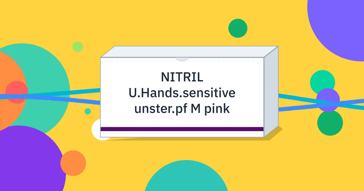 Symbolbild: Packung mit der Aufschrift NITRIL U.Hands.sensitive unster.pf M pink (PZN 11307055) – Verfügbarkeit und Bezug in Apotheken in Frankfurt am Main