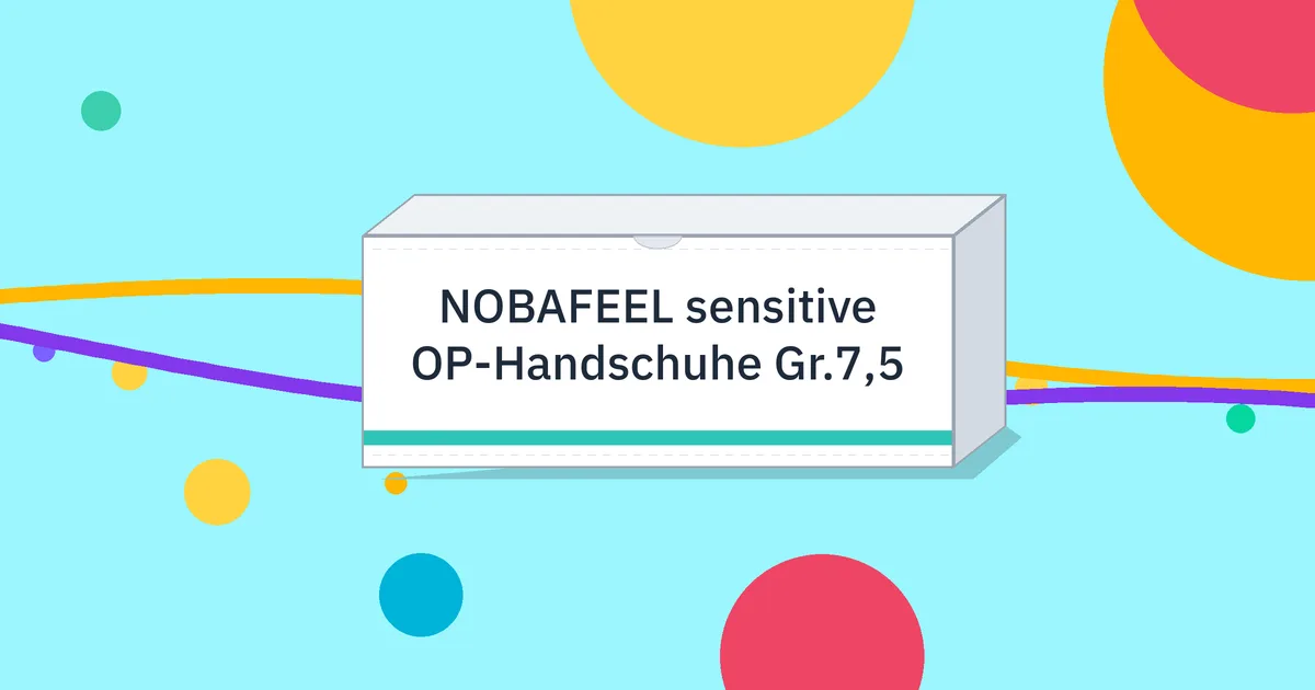 Symbolbild: Packung mit der Aufschrift NOBAFEEL sensitive OP-Handschuhe Gr.7,5 (PZN 06142310) – Verfügbarkeit und Bezug in Apotheken in Frankfurt am Main