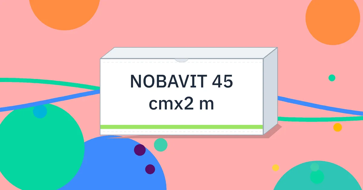 Symbolbild: Packung mit der Aufschrift NOBAVIT 45 cmx2 m (PZN 04407738) – Verfügbarkeit und Bezug in Apotheken in Frankfurt am Main