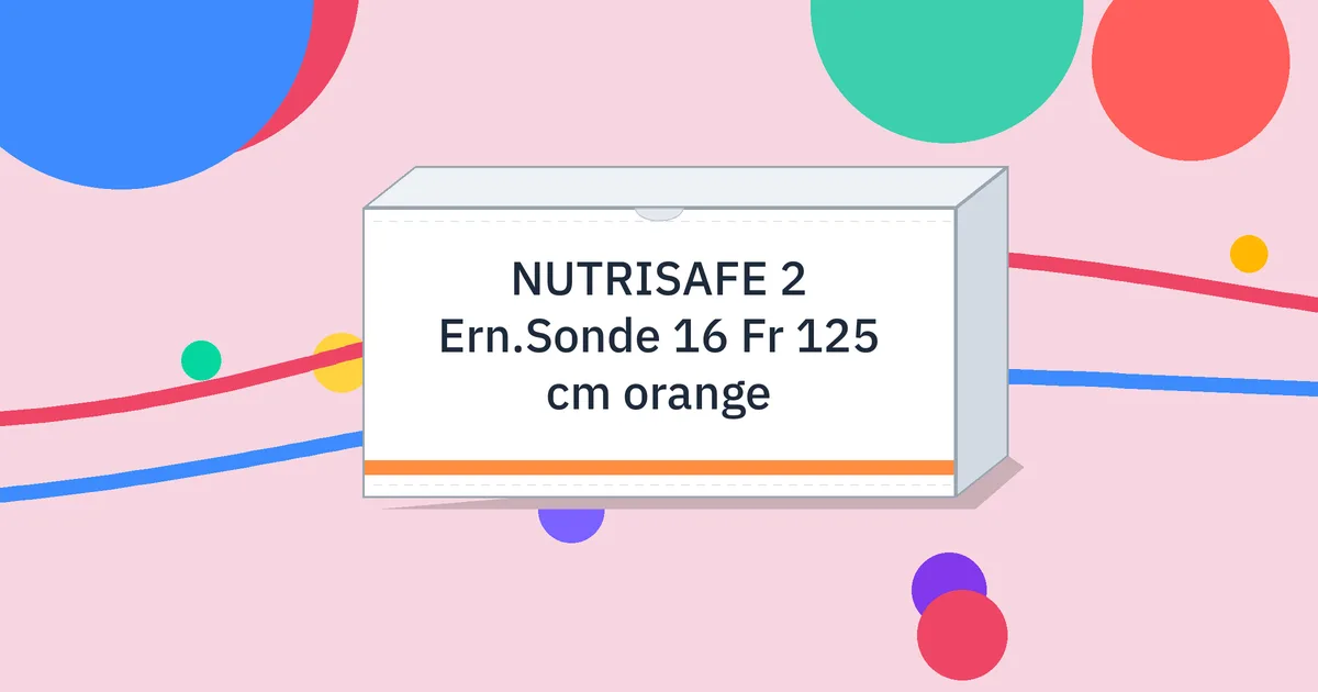Symbolbild: Packung mit der Aufschrift NUTRISAFE 2 Ern.Sonde 16 Fr 125 cm orange (PZN 09646927) – Verfügbarkeit und Bezug in Apotheken in Frankfurt am Main