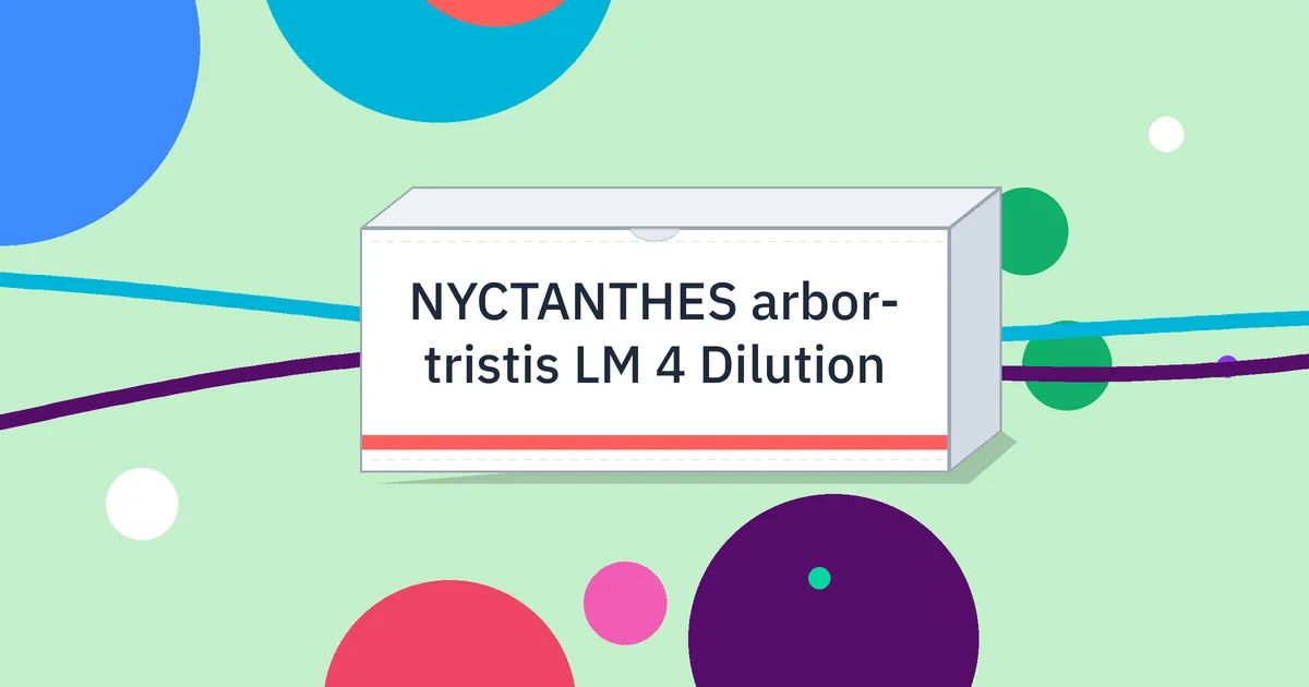Symbolbild: Packung mit der Aufschrift NYCTANTHES arbor-tristis LM 4 Dilution (PZN 13620879) – Verfügbarkeit und Bezug in Apotheken in Frankfurt am Main