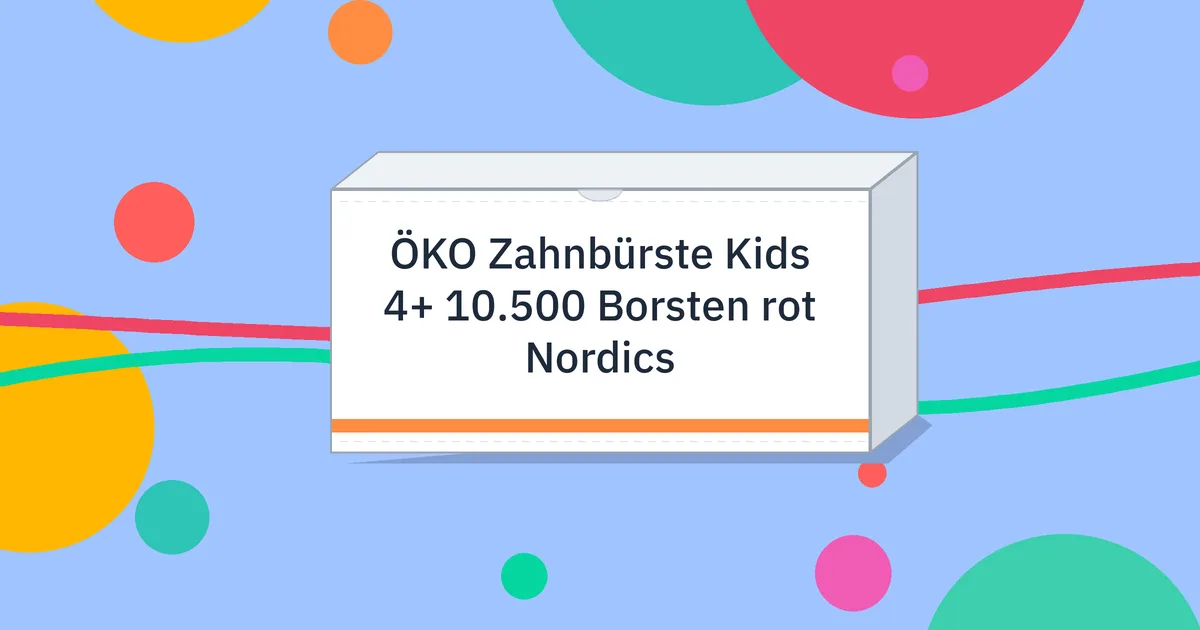 Symbolbild: Packung mit der Aufschrift ÖKO Zahnbürste Kids 4+ 10.500 Borsten rot Nordics (PZN 19513191) – Verfügbarkeit und Bezug in Apotheken in Frankfurt am Main