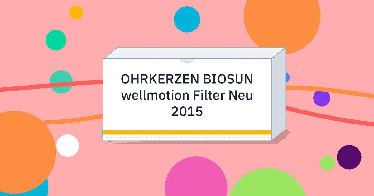 Symbolbild: Packung mit der Aufschrift OHRKERZEN BIOSUN wellmotion Filter Neu 2015 (PZN 11133365) – Verfügbarkeit und Bezug in Apotheken in Frankfurt am Main