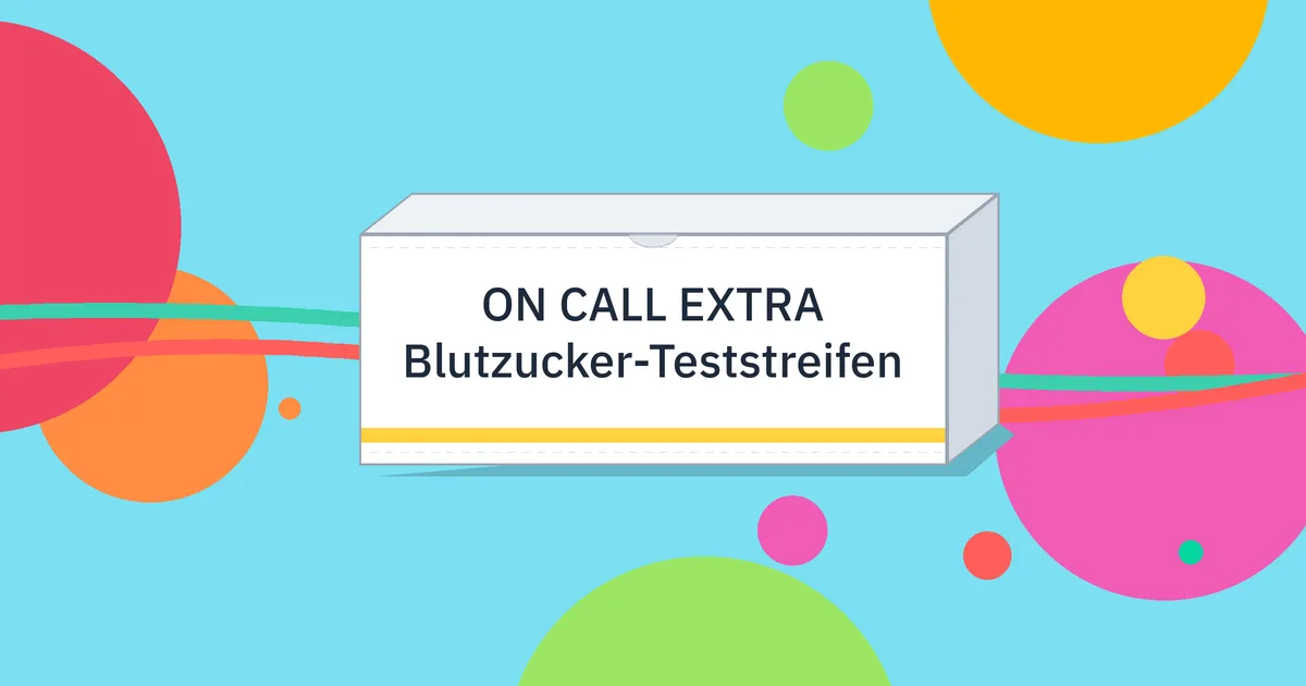 Symbolbild: Packung mit der Aufschrift ON CALL EXTRA Blutzucker-Teststreifen (PZN 16914512) – Verfügbarkeit und Bezug in Apotheken in Frankfurt am Main