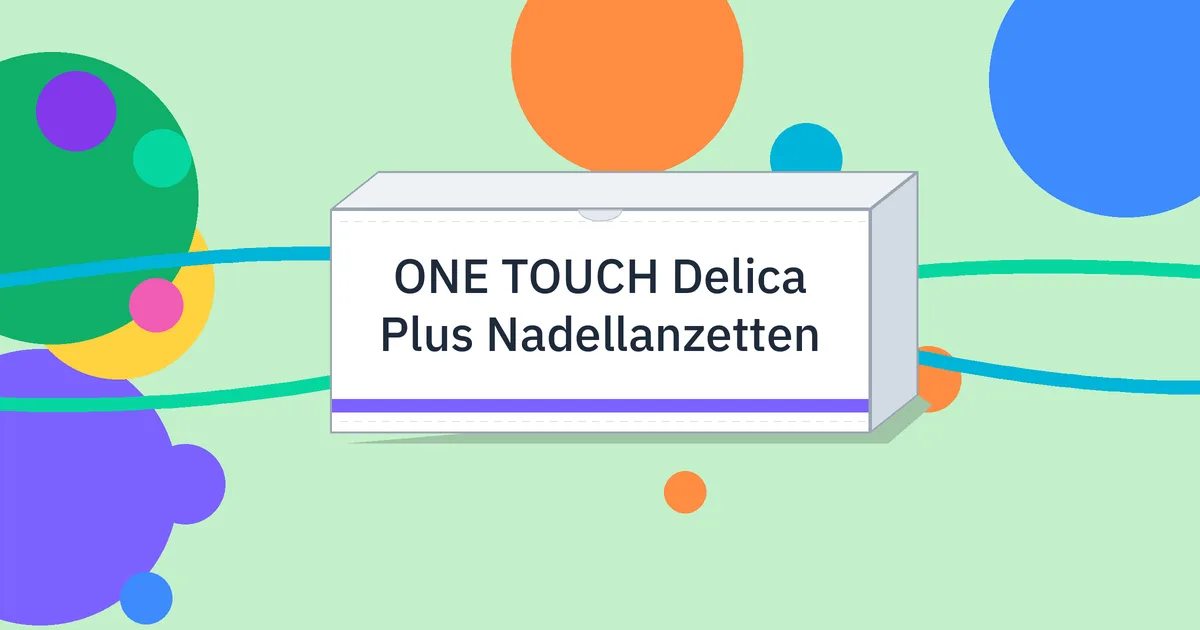 Symbolbild: Packung mit der Aufschrift ONE TOUCH Delica Plus Nadellanzetten (PZN 16885182) – Verfügbarkeit und Bezug in Apotheken in Frankfurt am Main