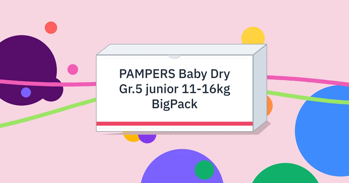 Symbolbild: Packung mit der Aufschrift PAMPERS Baby Dry Gr.5 junior 11-16kg BigPack (PZN 19373123) – Verfügbarkeit und Bezug in Apotheken in Frankfurt am Main
