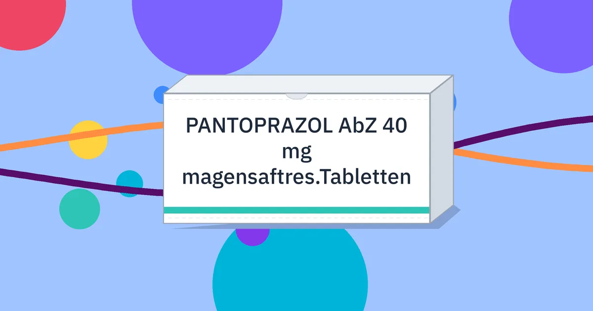 Symbolbild: Packung mit der Aufschrift PANTOPRAZOL AbZ 40 mg magensaftres.Tabletten (PZN 07038106) – Verfügbarkeit und Bezug in Apotheken in Frankfurt am Main