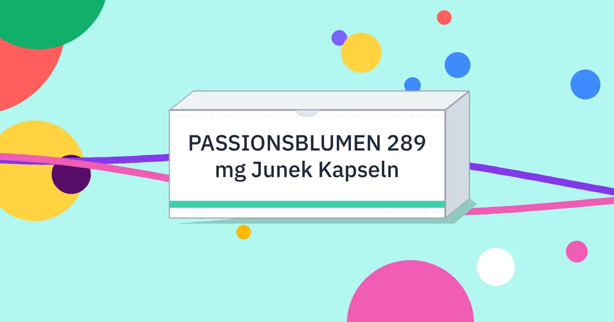 Symbolbild: Packung mit der Aufschrift PASSIONSBLUMEN 289 mg Junek Kapseln (PZN 01094807) – Verfügbarkeit und Bezug in Apotheken in Frankfurt am Main