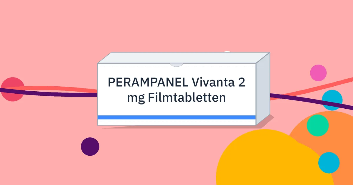 Symbolbild: Packung mit der Aufschrift PERAMPANEL Vivanta 2 mg Filmtabletten (PZN 20600601) – Verfügbarkeit und Bezug in Apotheken in Frankfurt am Main