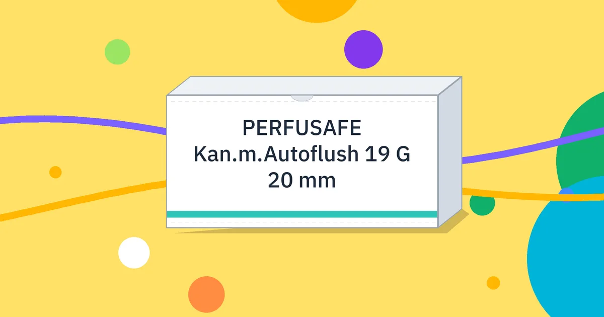 Symbolbild: Packung mit der Aufschrift PERFUSAFE Kan.m.Autoflush 19 G 20 mm (PZN 06556224) – Verfügbarkeit und Bezug in Apotheken in Frankfurt am Main