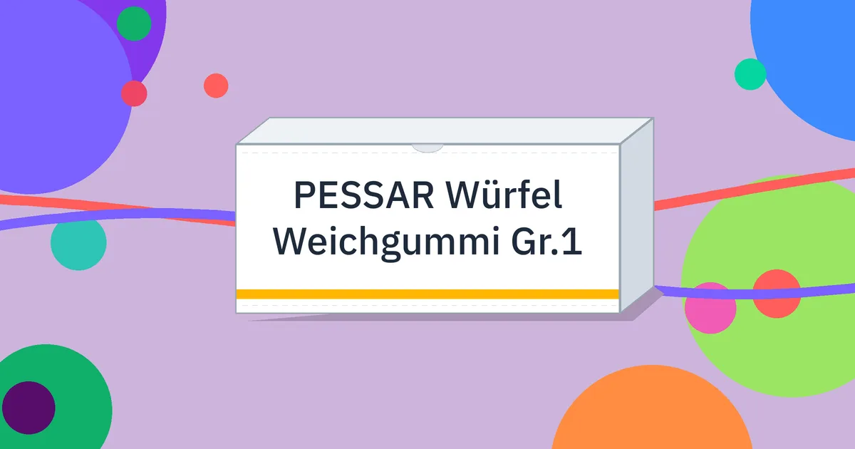 Symbolbild: Packung mit der Aufschrift PESSAR Würfel Weichgummi Gr.1 (PZN 01734520) – Verfügbarkeit und Bezug in Apotheken in Frankfurt am Main