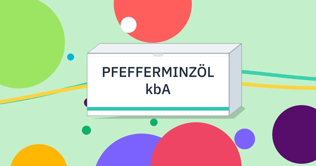 Symbolbild: Packung mit der Aufschrift PFEFFERMINZÖL kbA (PZN 06872020) – Verfügbarkeit und Bezug in Apotheken in Frankfurt am Main