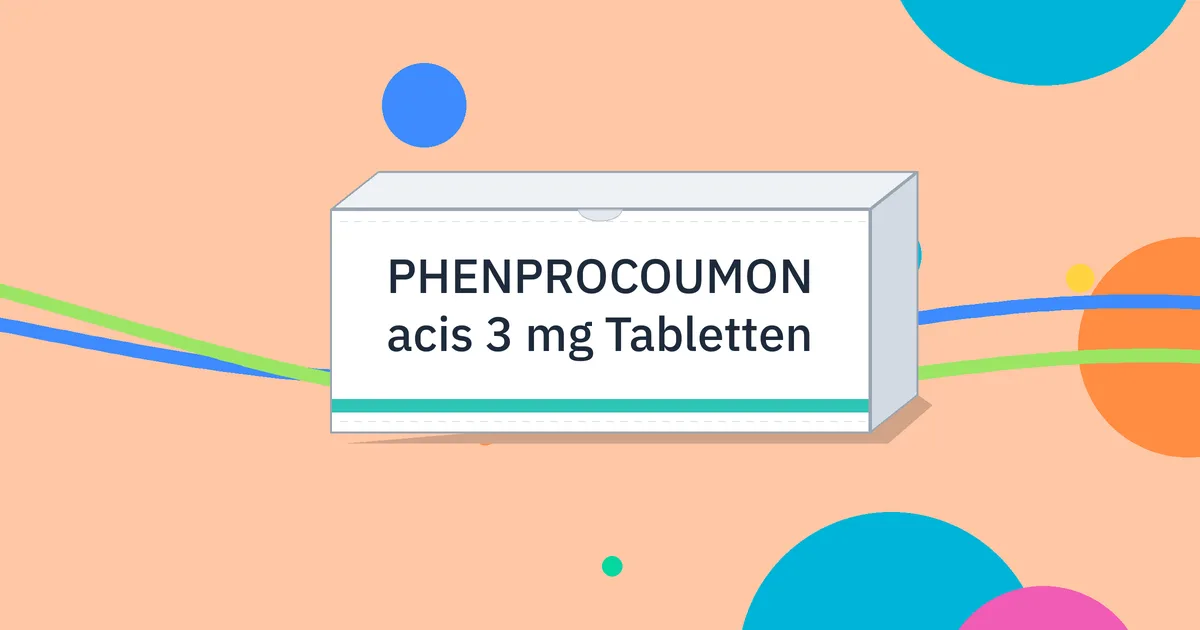 Symbolbild: Packung mit der Aufschrift PHENPROCOUMON acis 3 mg Tabletten (PZN 10269542) – Verfügbarkeit und Bezug in Apotheken in Frankfurt am Main