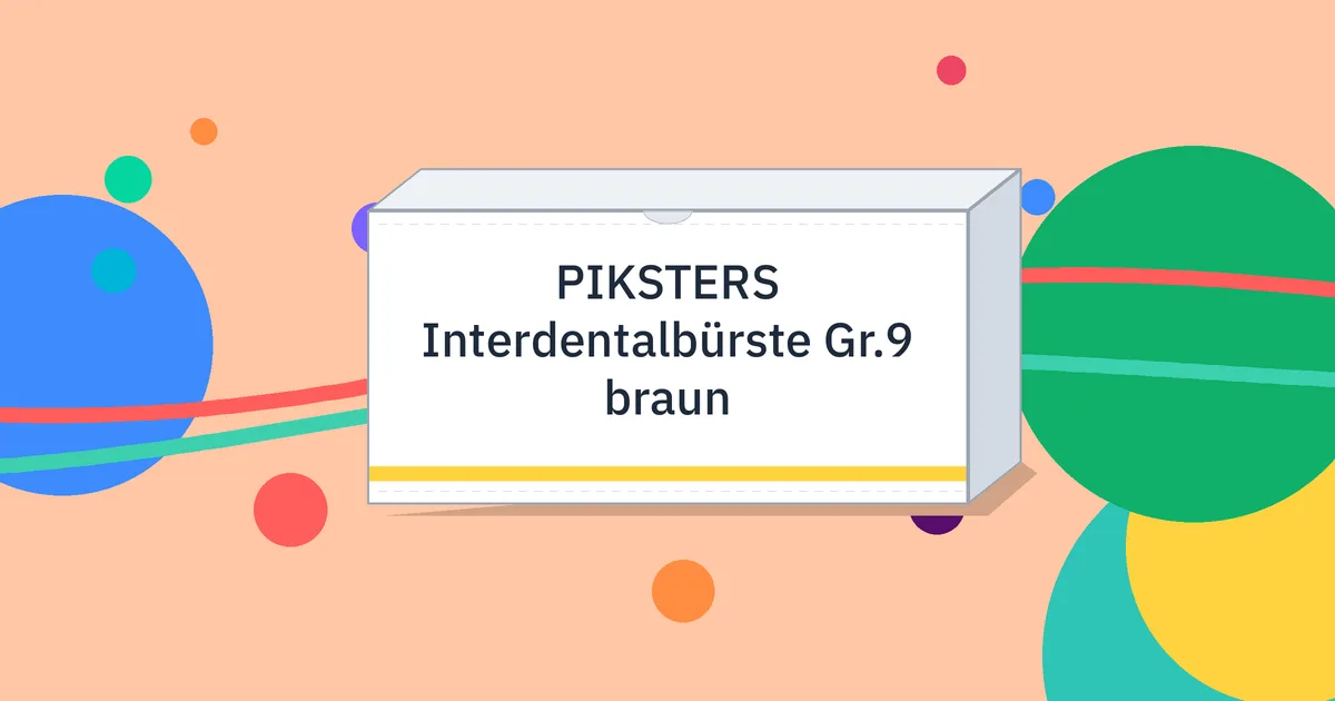 Symbolbild: Packung mit der Aufschrift PIKSTERS Interdentalbürste Gr.9 braun (PZN 17593174) – Verfügbarkeit und Bezug in Apotheken in Frankfurt am Main
