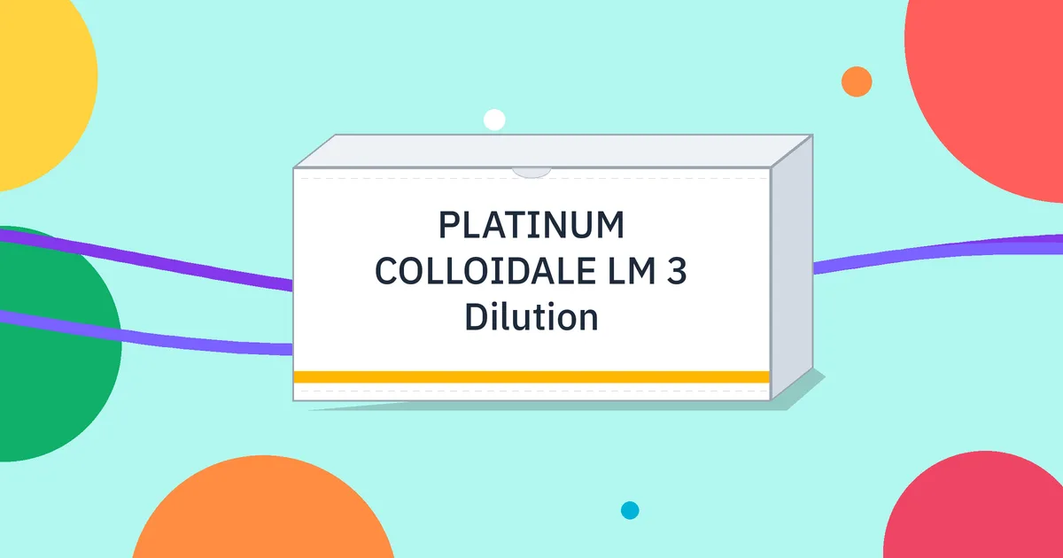 Symbolbild: Packung mit der Aufschrift PLATINUM COLLOIDALE LM 3 Dilution (PZN 13037588) – Verfügbarkeit und Bezug in Apotheken in Frankfurt am Main